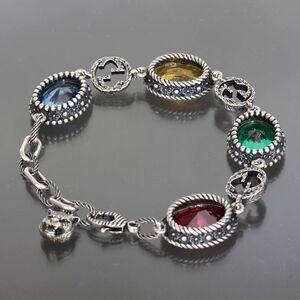 Gucci | Jewelry | Gucci Multistone Bracelet Silver 925 Red Blue Yellow ...